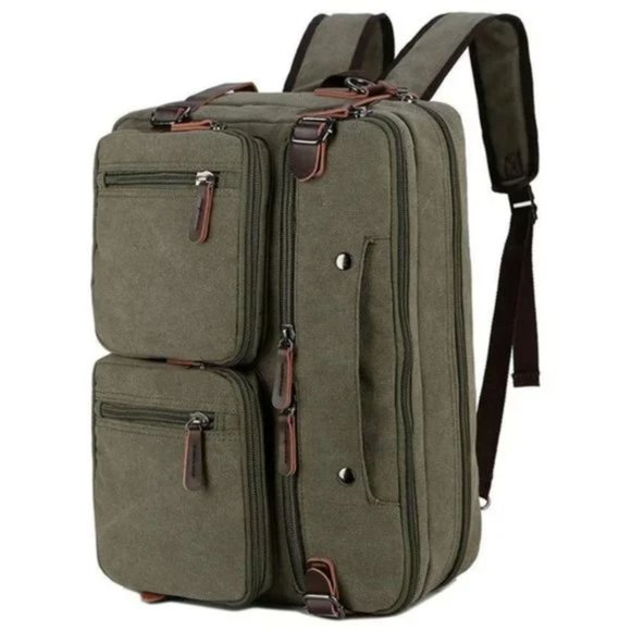 Boutique | Bags | Hp New Convertible Briefcase Backpack Green | Poshmark